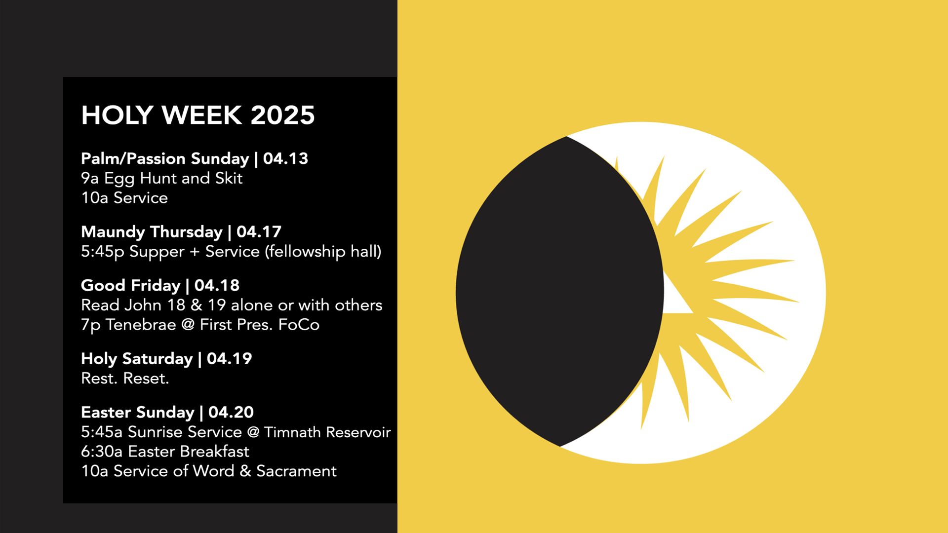 Holy Week - Timnath Presbyterian Church (TPC)